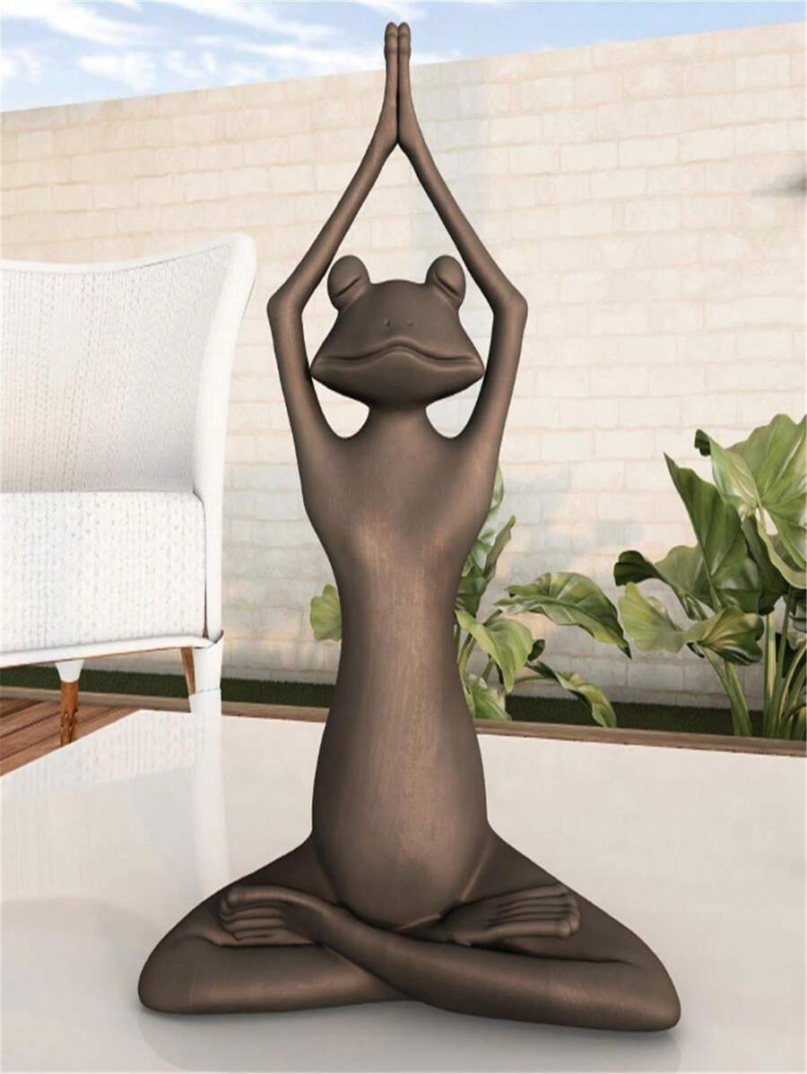 Pure Garden 50-LG1103 Stretching Frog Statue-Resin Zen Animal Yoga ...