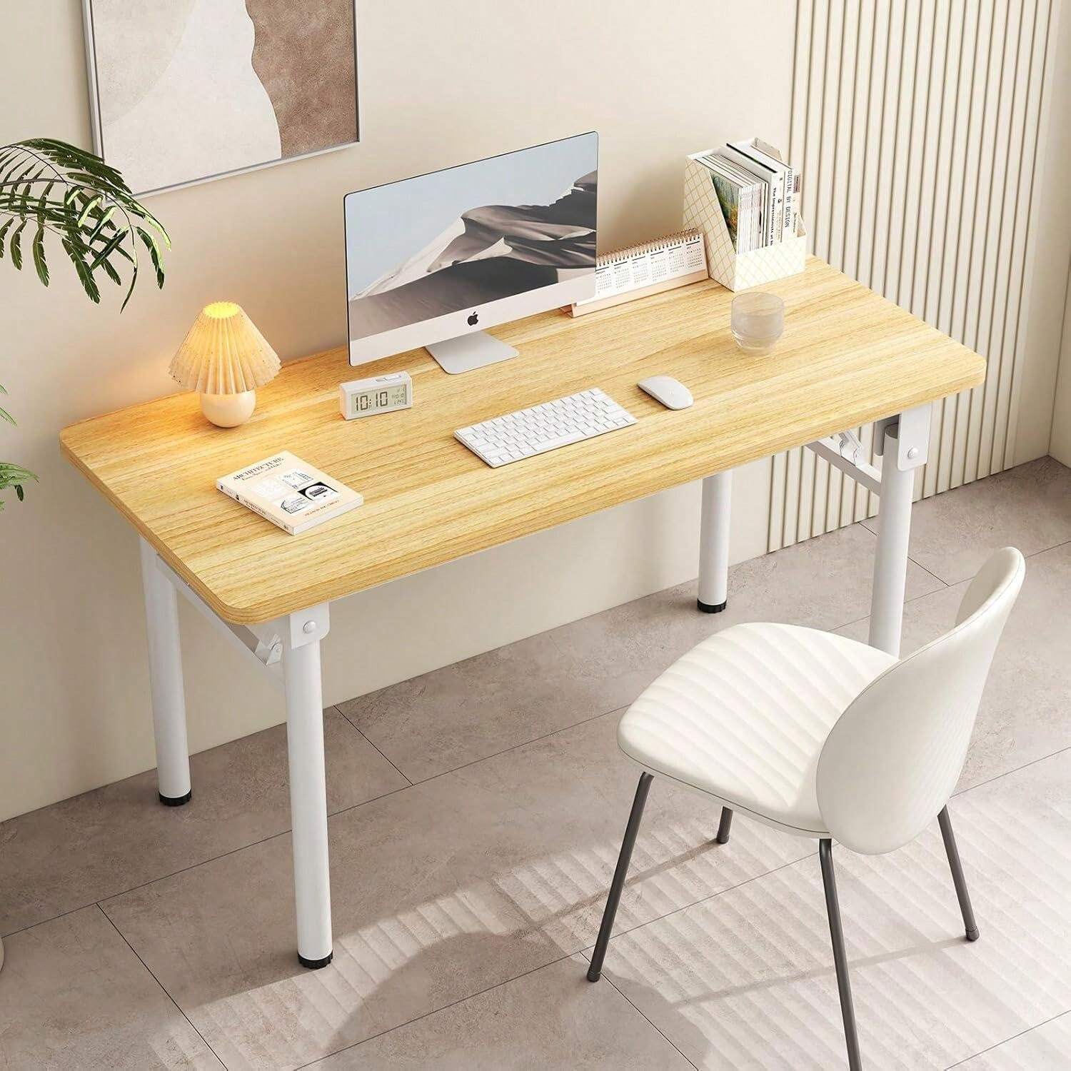 Modern Simple Style PC Table Folding Desk No Assembly Required, Writing ...