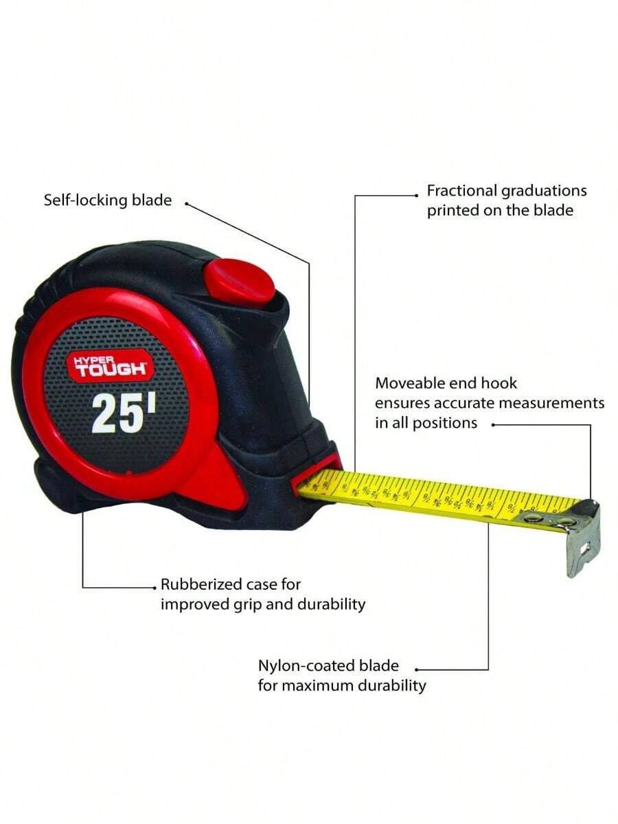 25ft. Self Lock Steel Tape Measure Automatic Blade Lock With Push ...