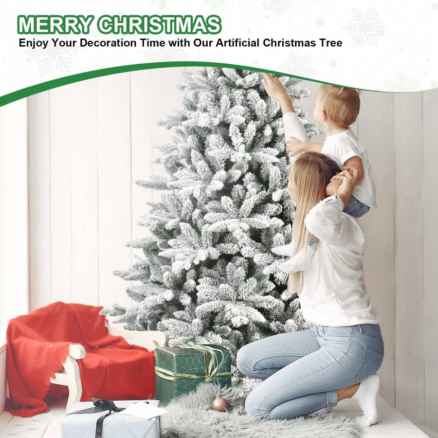 7 Feet Artificial Christmas Tree, 1514 Automatic Branches PVC Tips ...