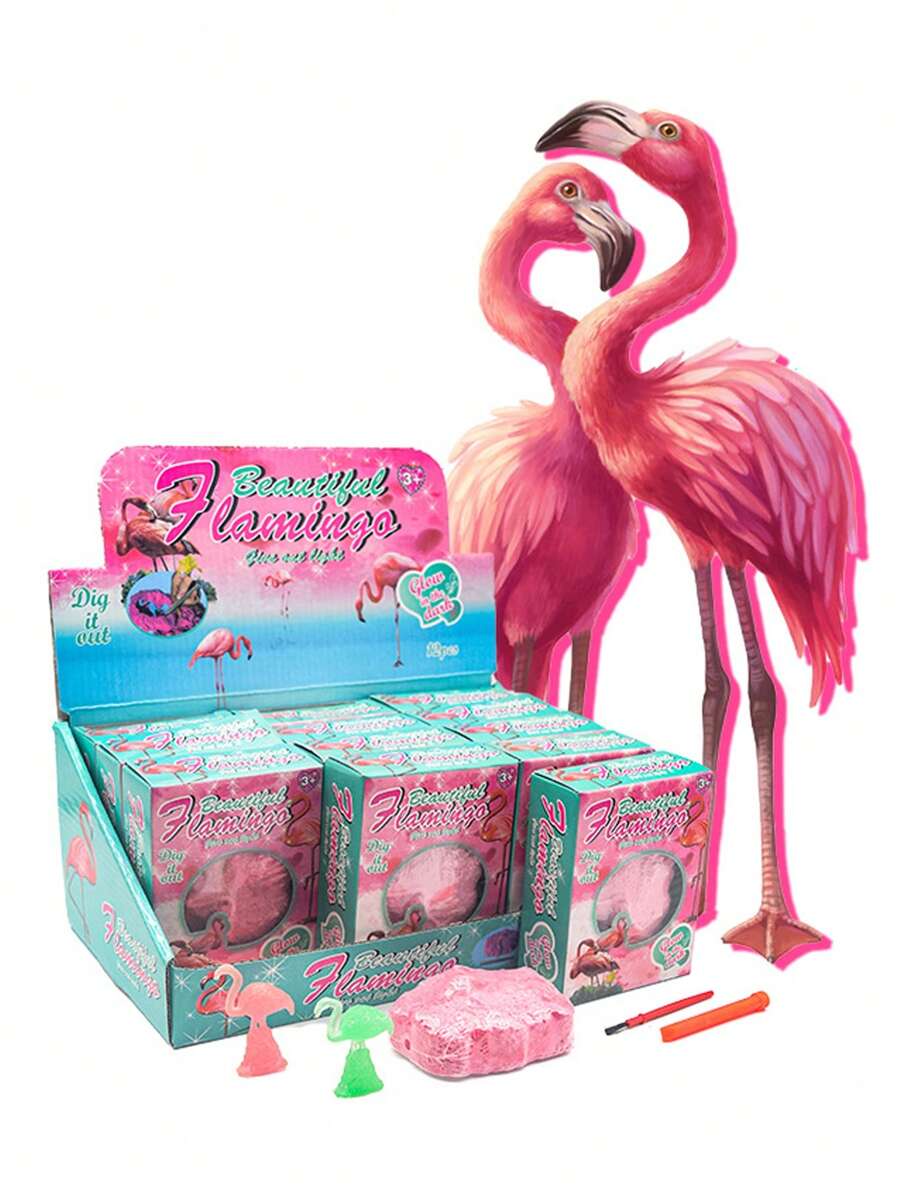 Archaeological Flamingo Dig Toy, Creative DIY Gypsum Clay Excavation ...