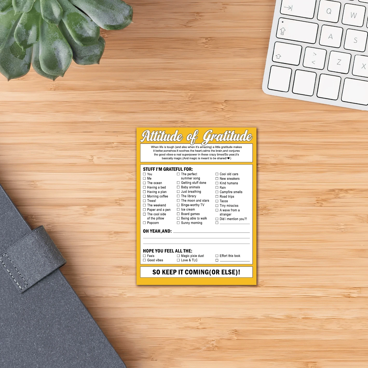 Attitude Of Gratitude Nifty Note Pad, Gratitude Checklist Memo Notepad ...