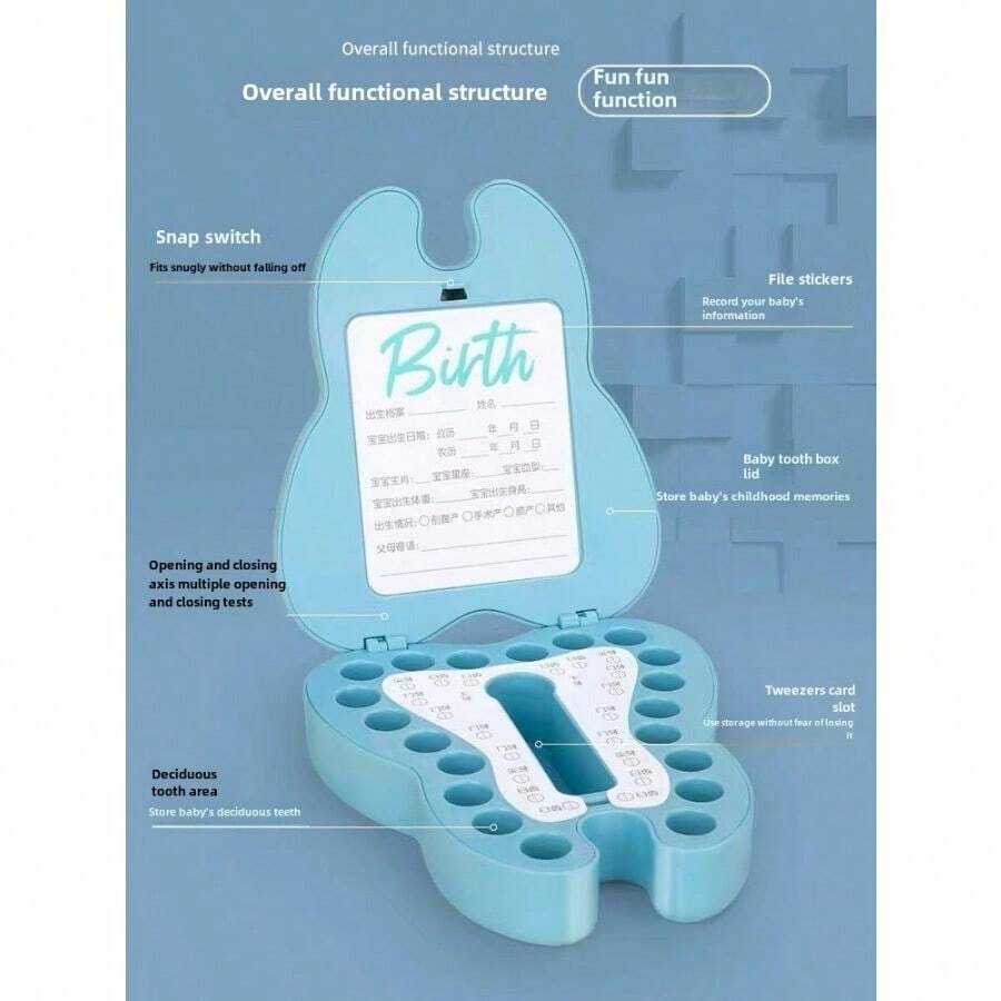 Baby Tooth Fairy Collection Memory Box, Tooth Keepsake Box For Baby Milk Teeth, Hair & Umbilical ...