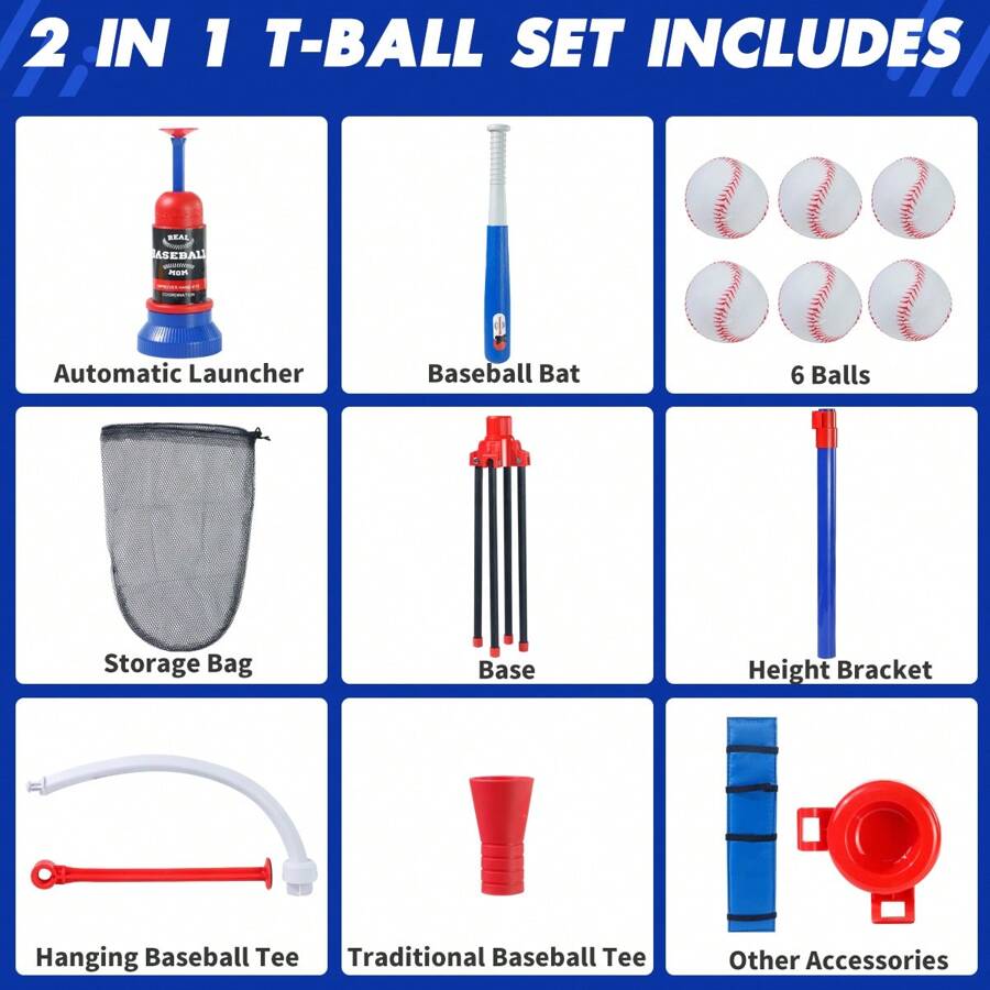 Mquduo Mquduo 3 In 1 Baseball Toy Set, With Hanging Ball Holder ...