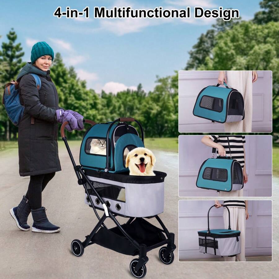 Automatic Folding Double Decker Pet Trolley, Separate Pet Trolley ...