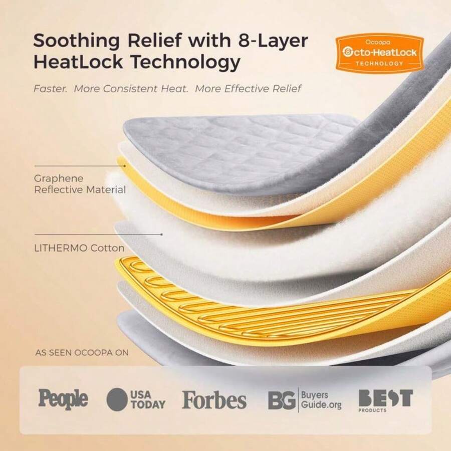 Graphene Heating Pad, Perfect Christmas Gift For Parents, 8 Layer Heat ...