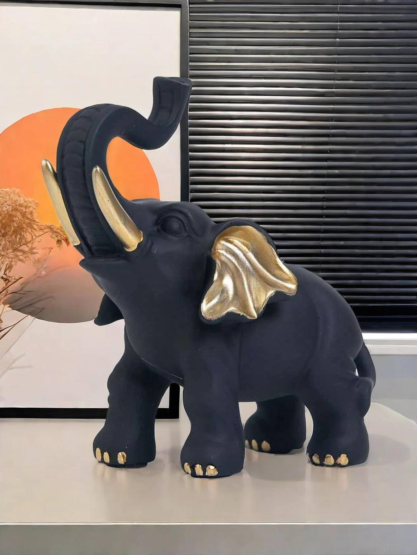 1pc Lucky Elephant Statue Figurine Feng Shui Elephant Decoration For ...