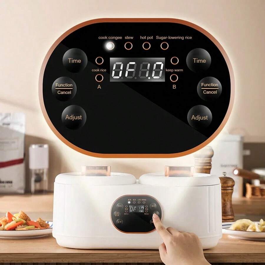 Multi-Functional Dual Pot Electric Cooker, Independent Temperature ...