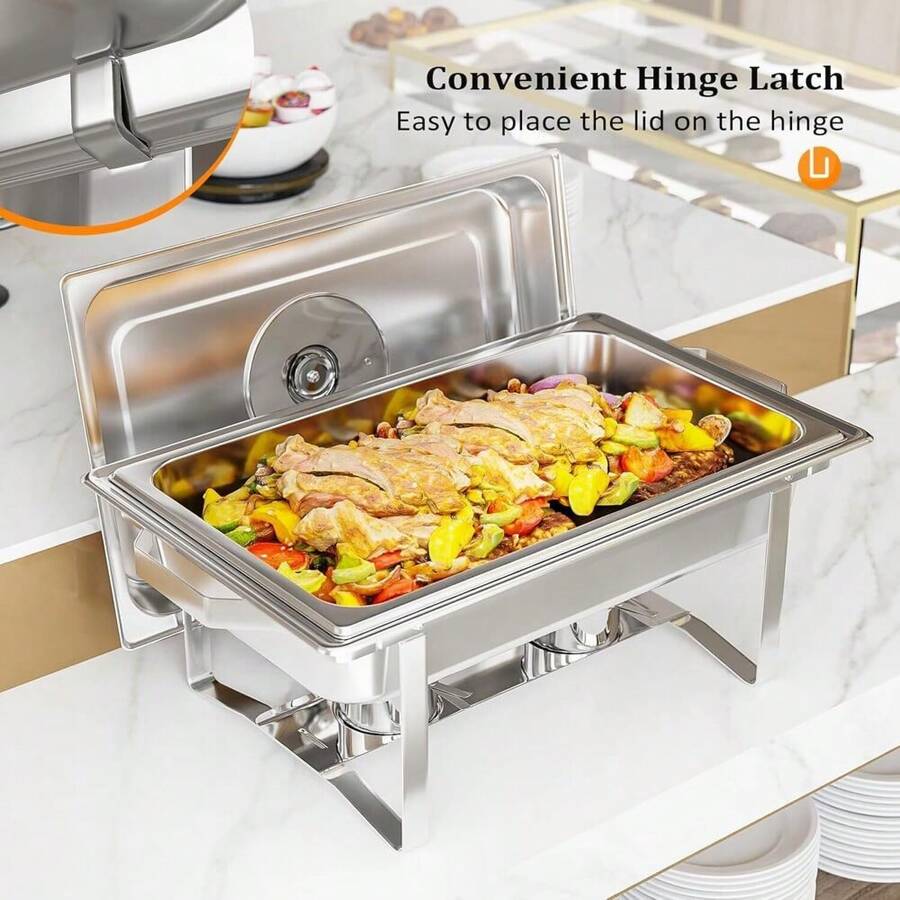 2 Pack Chafing Dish For Buffet,8 Quart Chafing Dish Buffet Set With Glass Lid | SHEIN USA