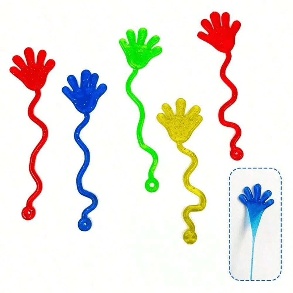 10/20pcs TPR Soft Elastic Stretch Sticky Palm Glitter Gold Powder ...