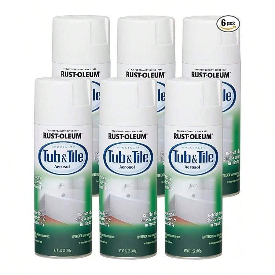 (6 Pack) Rust-Oleum Tub And Tile Spray Paint. 12 Oz. White | SHEIN USA