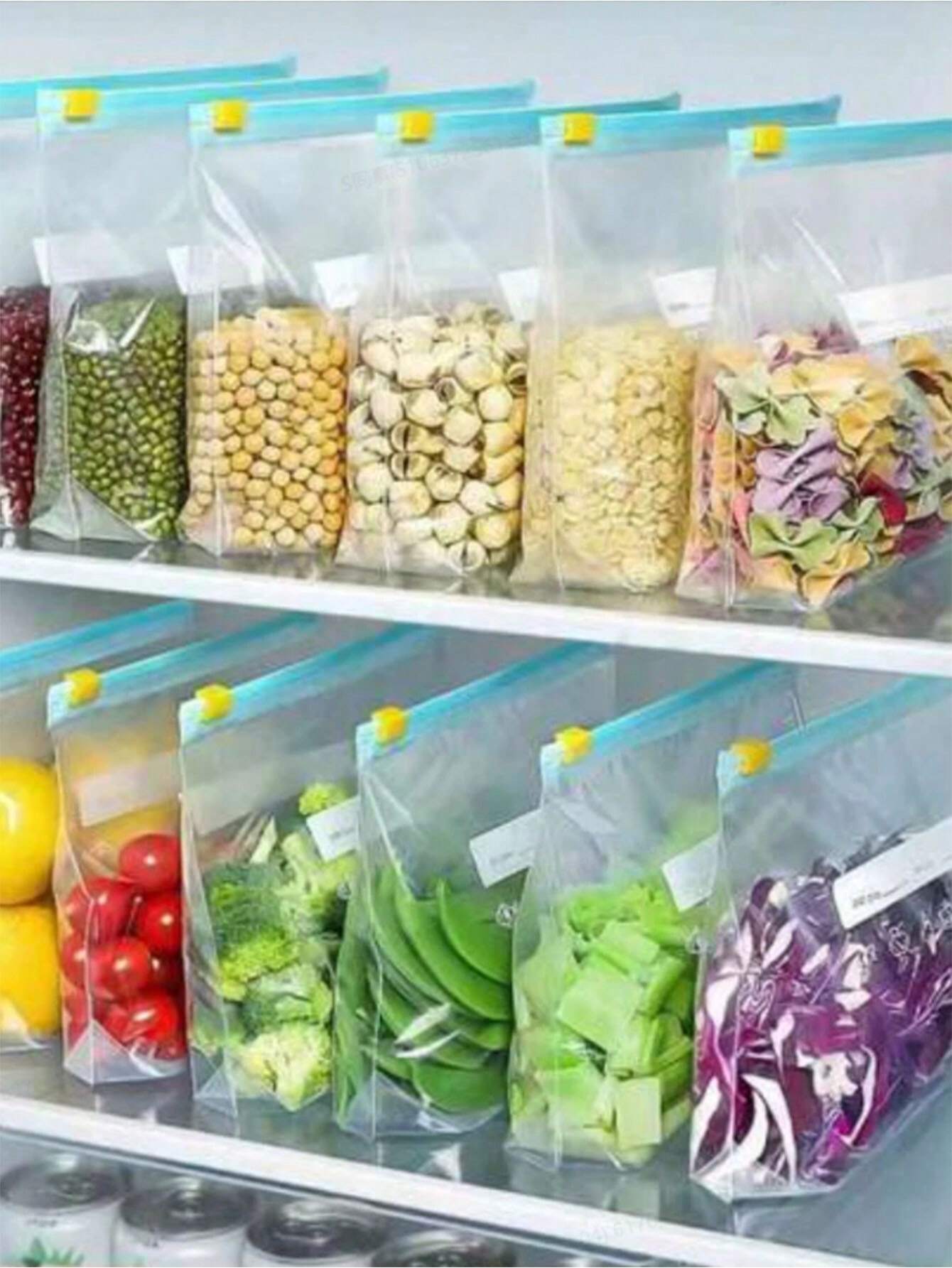 10pcs Self-Sealing Food Storage Bags, Refrigerator Airtight Sealing ...