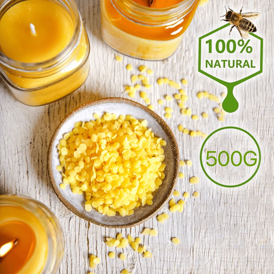 500GYellow Beeswax, White Beeswax, Soft Chunks And Pellets, Perfect For ...