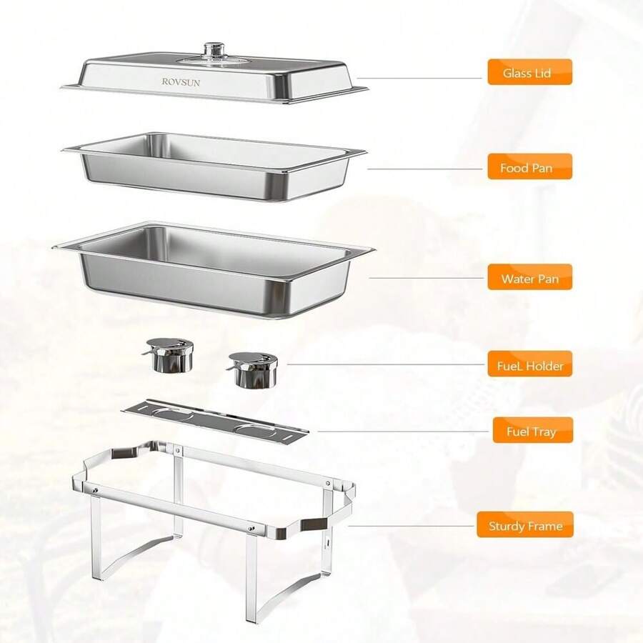 2 Pack Chafing Dish For Buffet,8 Quart Chafing Dish Buffet Set With ...