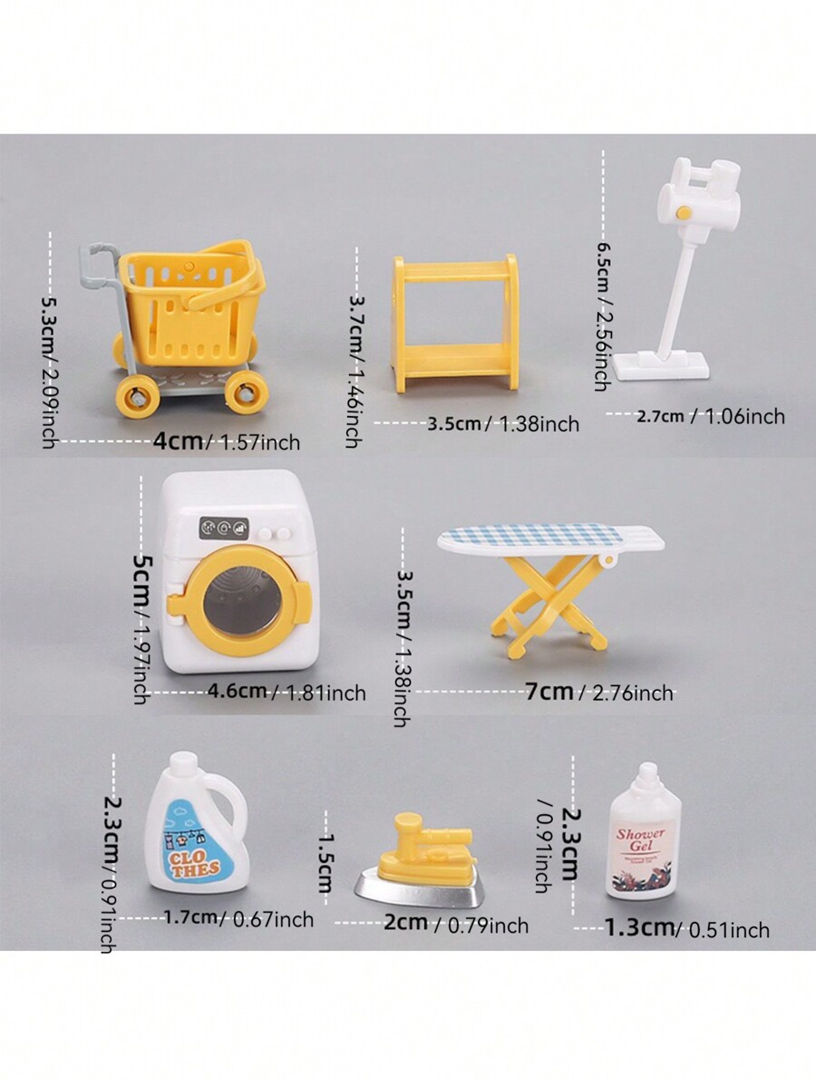 Realistic Miniature Washing Machine Toy Set, Teens Micro Mini Bathroom ...