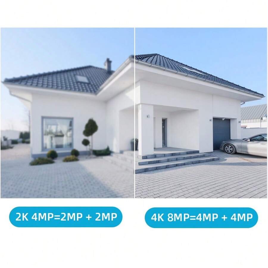 4K 8MP WiFi Dual Lens Surveillance Camera 4X Digital Zoom AI Human ...