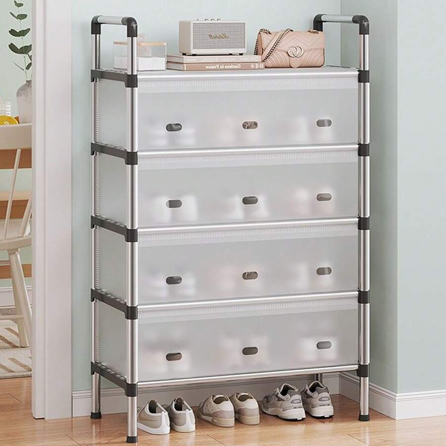 5-6 Tier Compact Shoe Rack - Lightweight Metal Storage Cabinet, Ideal ...