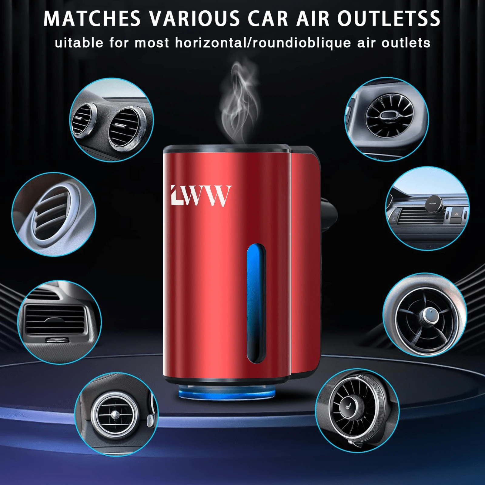 Smart Car Air Freshener - Upgraded 3x10ml France Essential Oil, Enhanced Spray, Long-Lasting ...