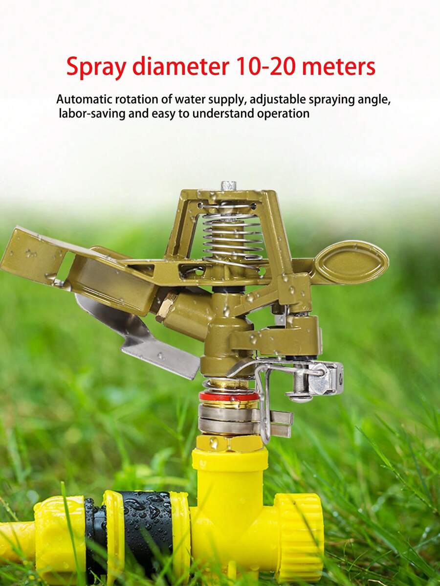 360° New Rotary Metal Irrigation Sprinkler Head, Zinc Alloy Adjustable ...