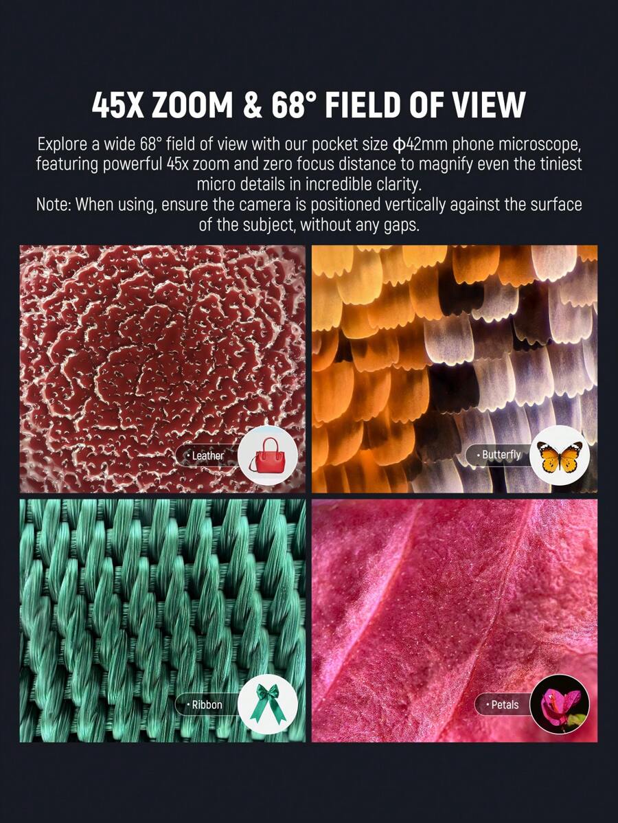 NEEWER Lente de Microscópio para Celular de 2ª Geração Aprimorada 45X ...
