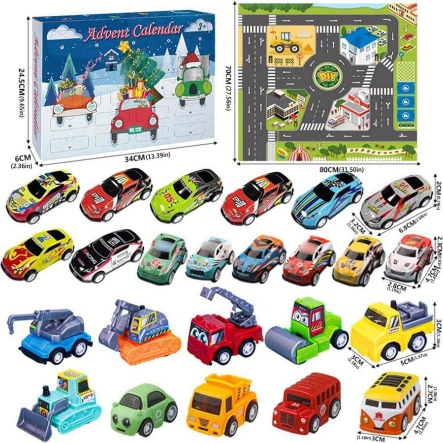 Advent Calendar 2024 Car Toy , Christmas Advent Calendar 24 Day ...
