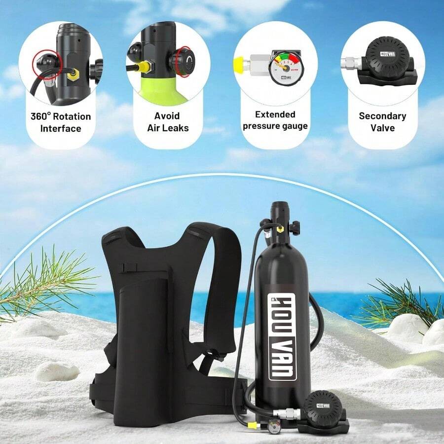 Tank H700 1.9L Mini Scuba Tank DOT Certified Reusable Diving Cylinder ...