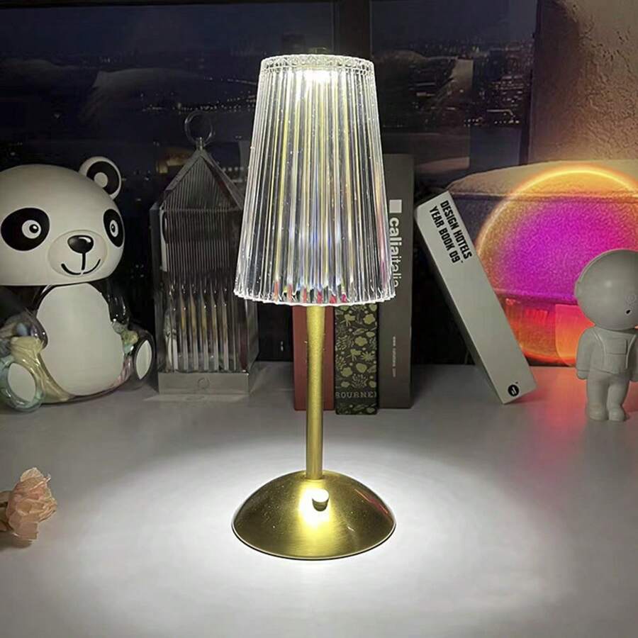 Dinghan Rechargeable Crystal Nordic Touch Dimming Bedside Cordless ...