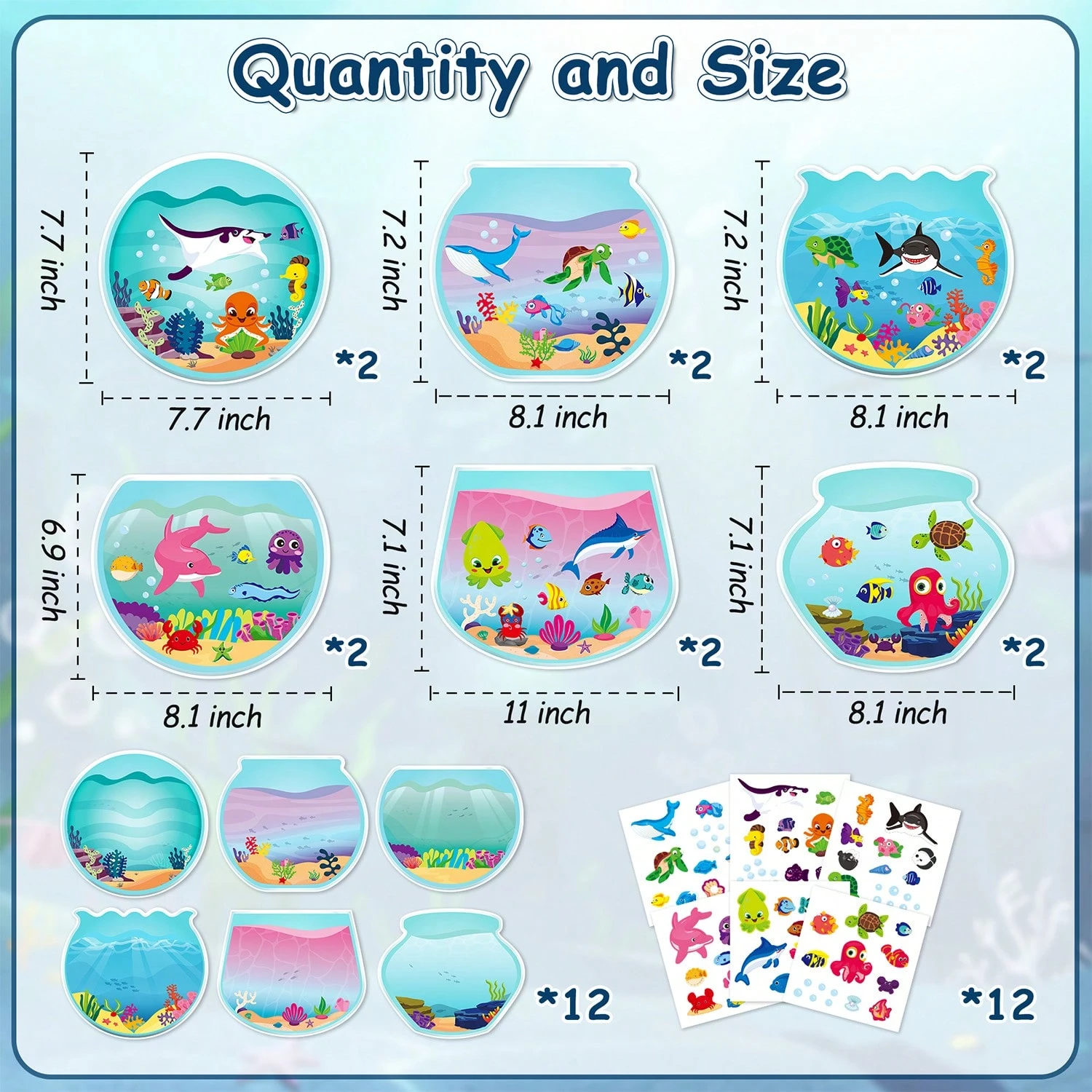 DIY Handmade Sticker Kit Combination Ocean Animal Scene Handmade ...