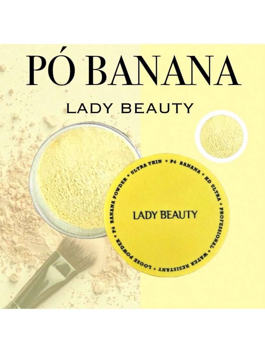 Pó Facial Lady Beauty Banana Profissional Looser Powder Matte Aveludado ...