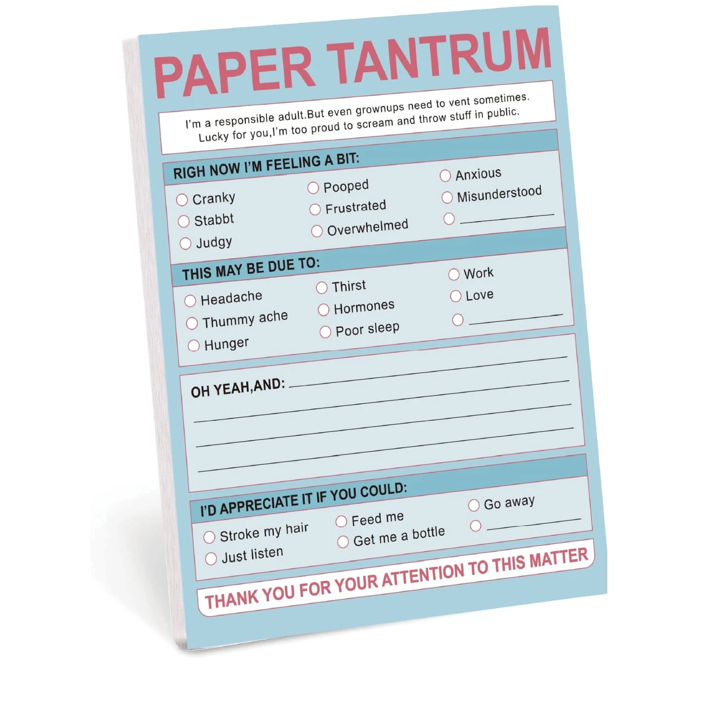 52pcs Tantrum Notepad Set - Stress Relief, One Page At A Time (5.5 X 4 ...