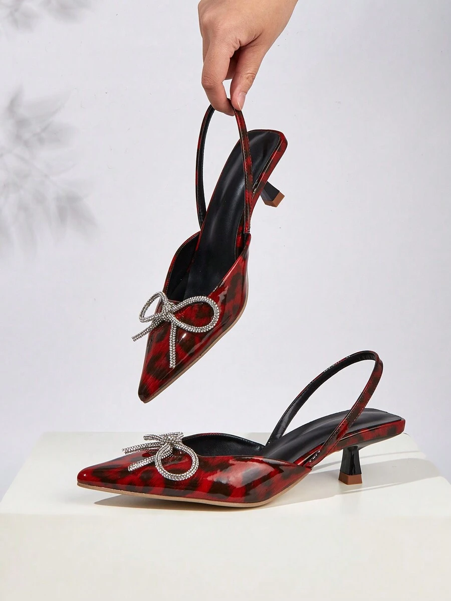 Women's 2024 New Bow Knot Pointed Toe High Heels (Asymmetrical Cut Shoe ...