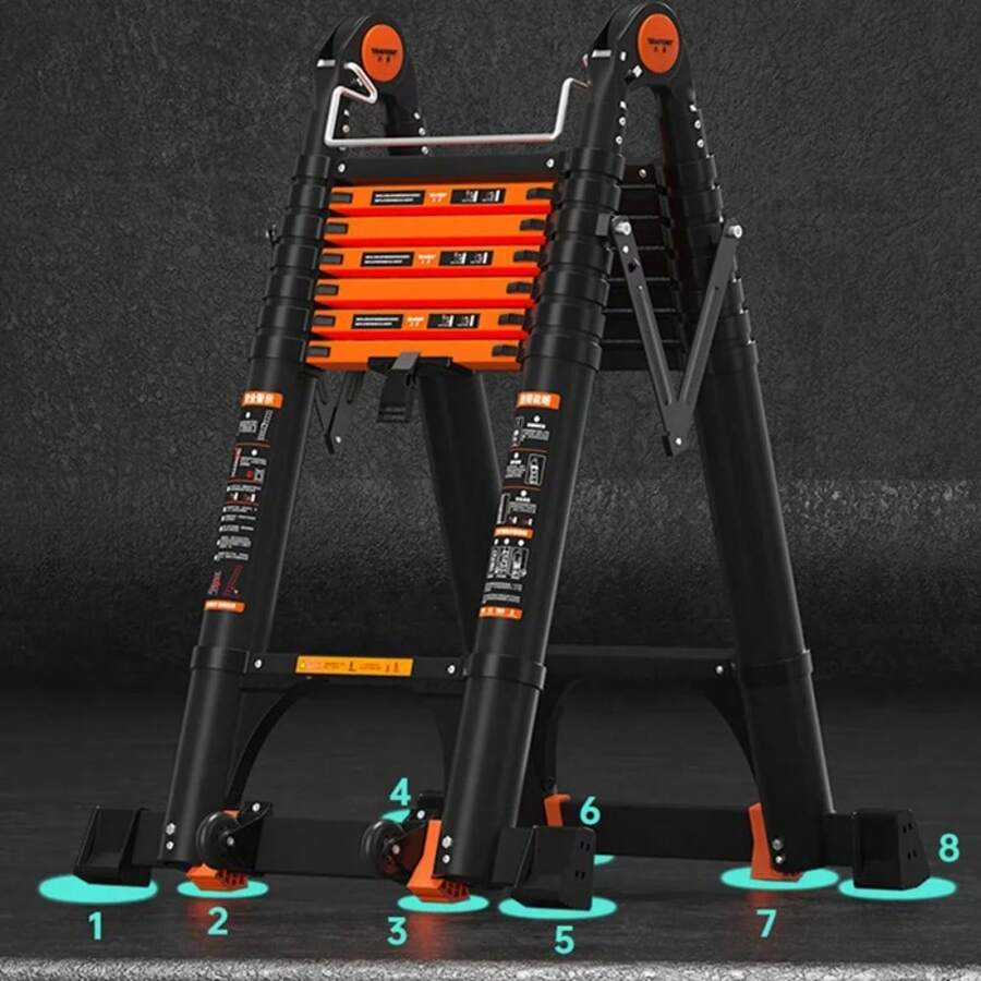 Multifunction Folding Ladder Aluminum Alloy Telescopic Ladder Thickened ...