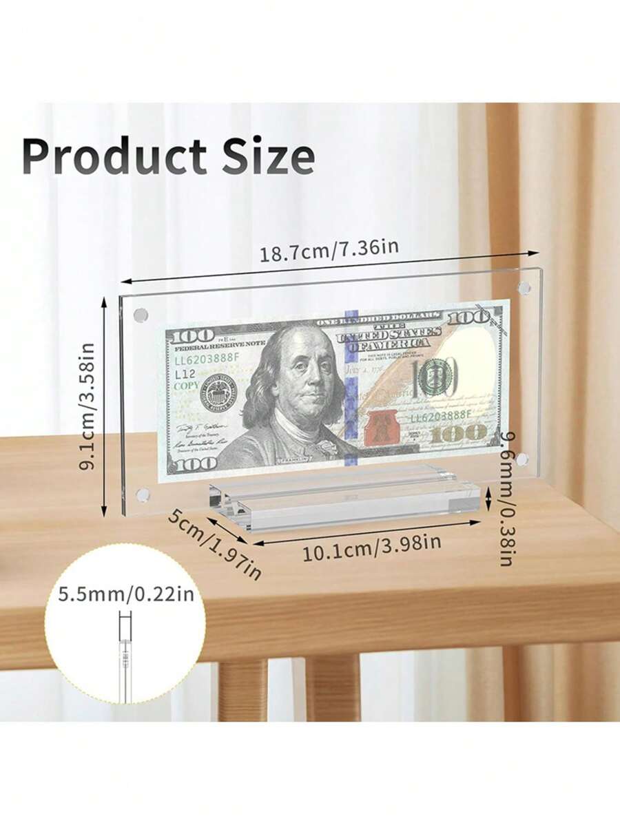Dollar Bill Frame, Acrylic Currency Display Dollar Holder Bill Money ...