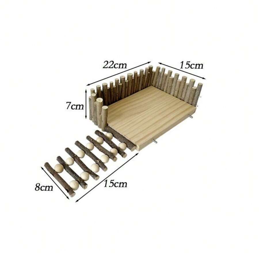 Wooden Hamster Platform With Climbing Ladder Chinchilla Platform ...