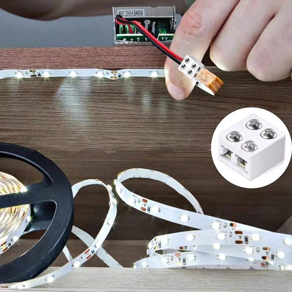 2-Pin 8mm Pitch LED Strip Light Connector, No Electricity Or Battery ...
