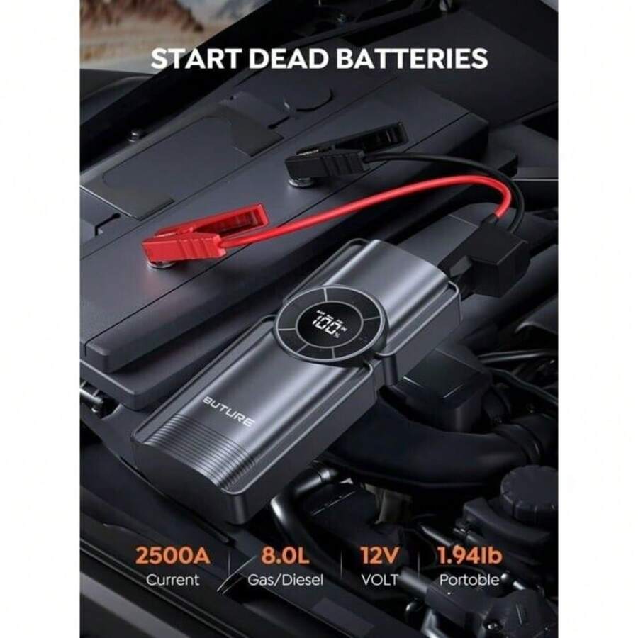Buture Beta01 20000mAh 2500A Car Jump Starter Power Bank With Air Compressor 15V | SHEIN USA