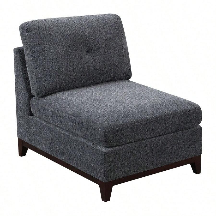 Modular Living Room Furniture Armless Chair Ash Chenille Fabric 1pc ...