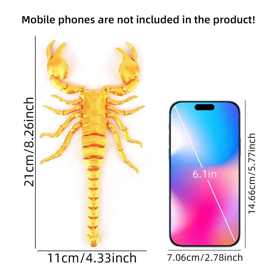 3D Printed Realistic Scorpion Figurine, Movable Joints Animal Decor ...