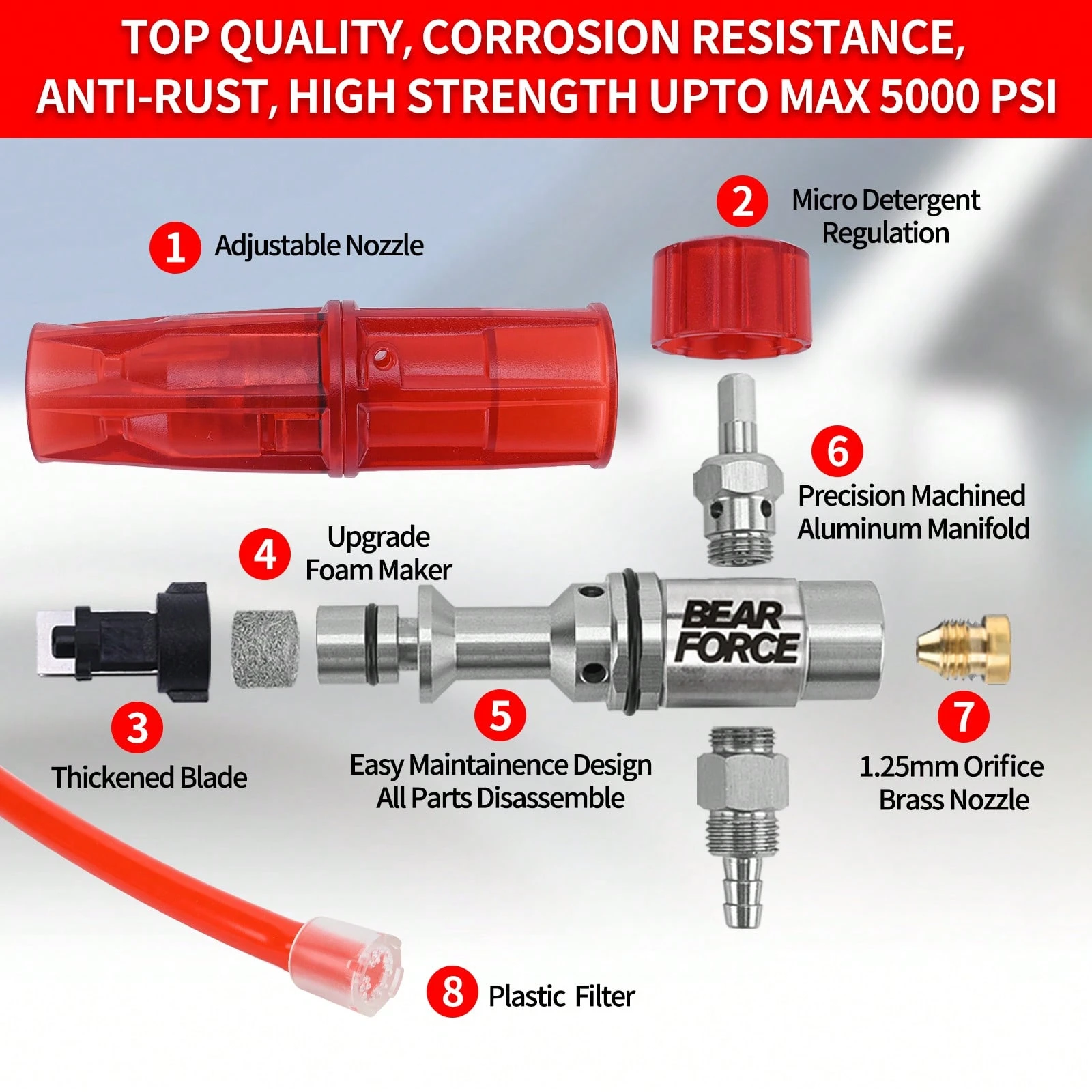 BEAR FORCE BEAR FORCE Pressure Washer Aluminum Foam Lance Foam Nozzle ...