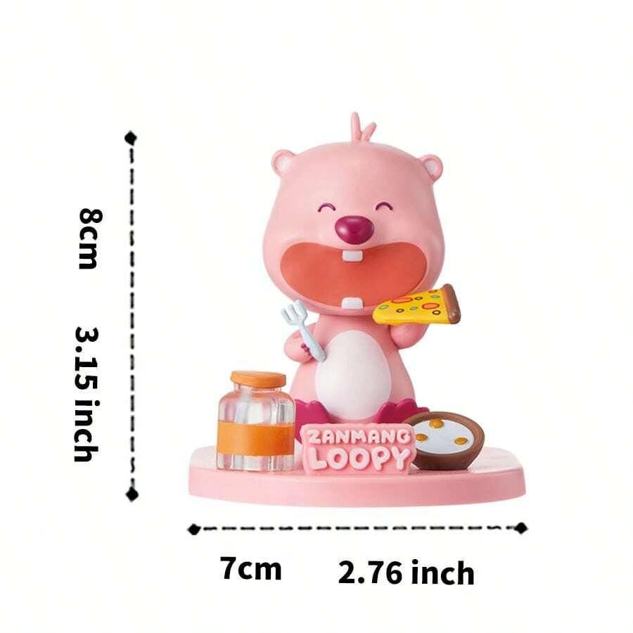 Miniso Loopy Eat Pizza Series Suporte para celular de mesa Bonecas de ...