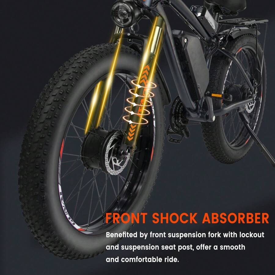 GUNAI 2000W Electric Mountain Bike For Adults Dual Motor With 48V 23AH Battery Full Suspension ...