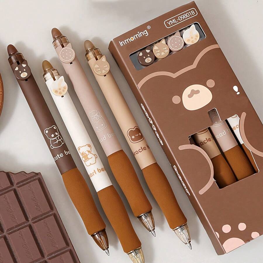 Erasable Pen, Matcha, Cloud Coffee Bear, High Appearance, Press Type ...
