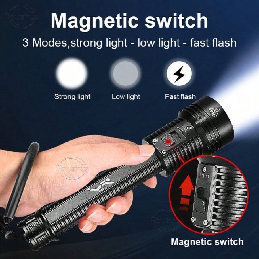 High Power Professional Diving Flashlight Underwater 600M Dive Lantern ...