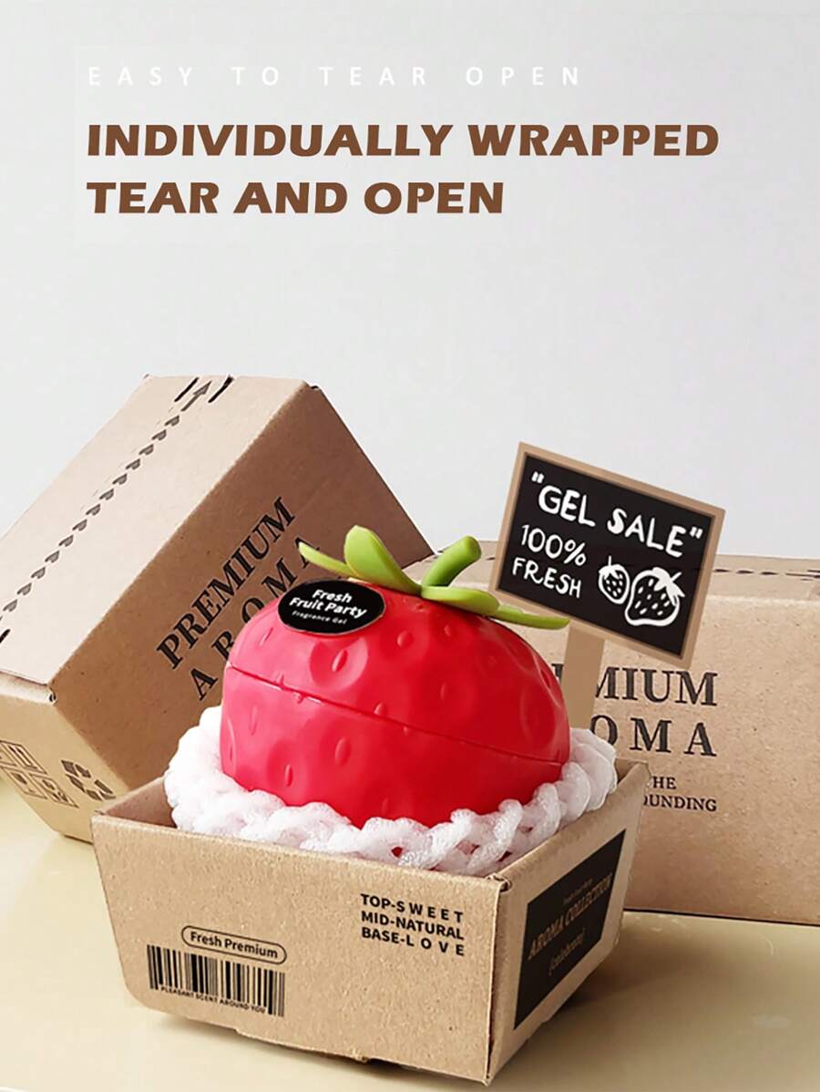 Luxury Car Air Freshener - Long-Lasting Strawberry Fragrance Gel, Solid ...