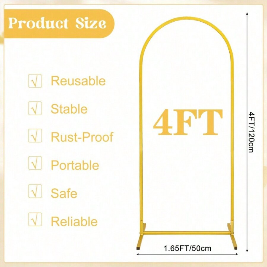 7.2x4FT Metal Arch Backdrop Stand Gold Wedding Balloon Arched Backdrop ...