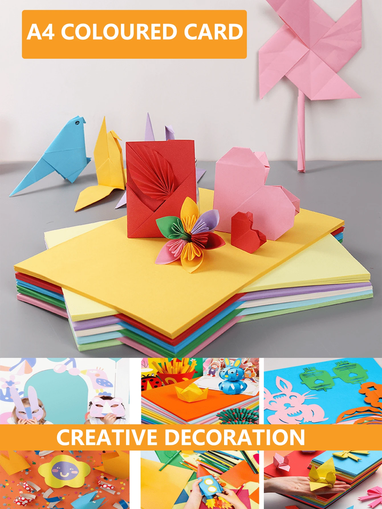 100 Sheet 20 Colors 230gsm A4 Coloured Card Colorful Paper More Fun ...