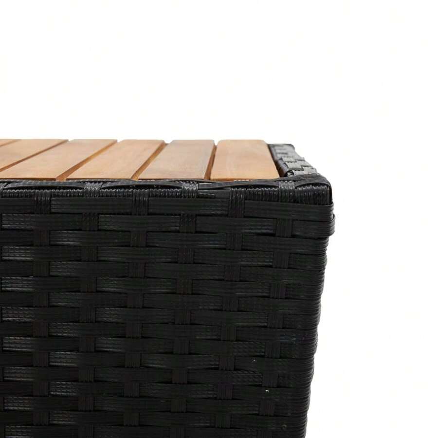 Stylish Black Tea Table With Poly Rattan And Acacia Wood For Modern ...