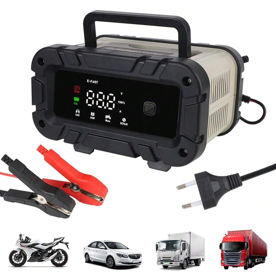 Multifunctional Smart Car Battery Charger 12V 6A For Motorcycle SUV Truck LED Display High Power ...