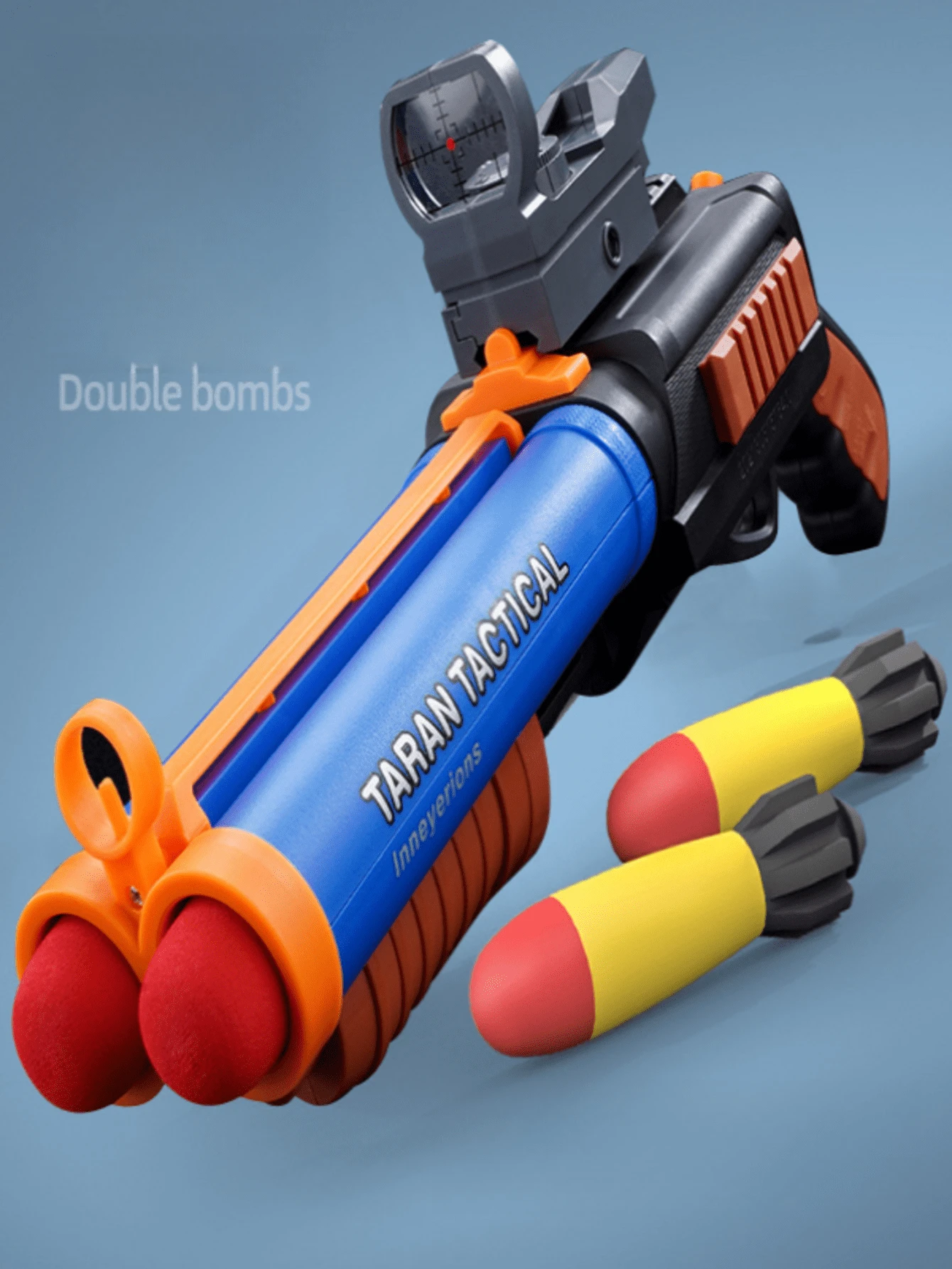 1pc Gray & White Double-Barrel Shotgun Toy With Sound Effect Soft Air ...