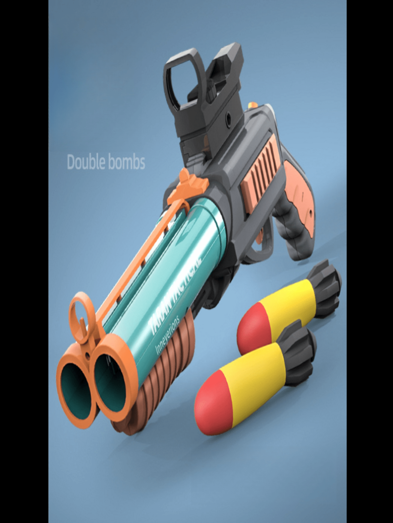 1pc Gray & White Double-Barrel Shotgun Toy With Sound Effect Soft Air ...